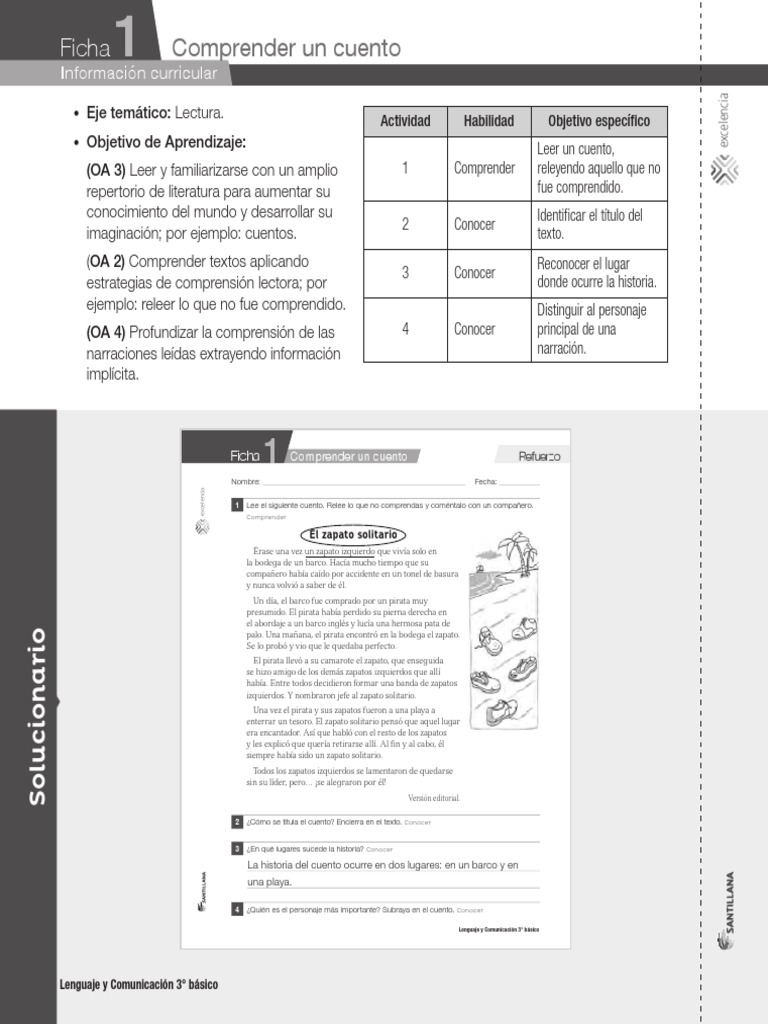 Ficha 1 Solucionario Cuento | PDF Ficha 1 Solucionario Cuento | PDF