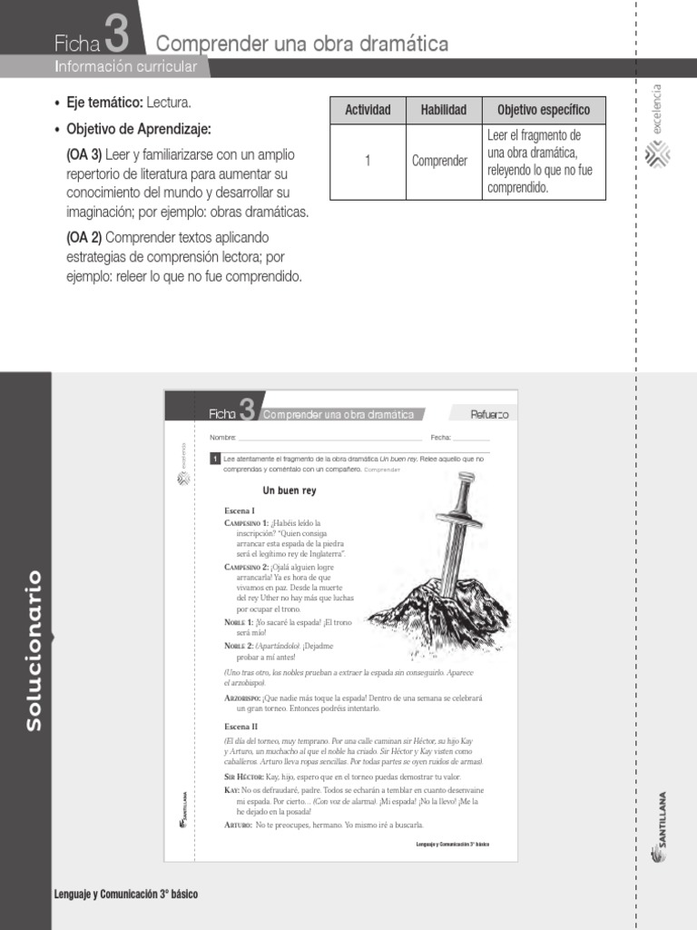 Ficha 3 Solucionario Obra Dramática | PDF