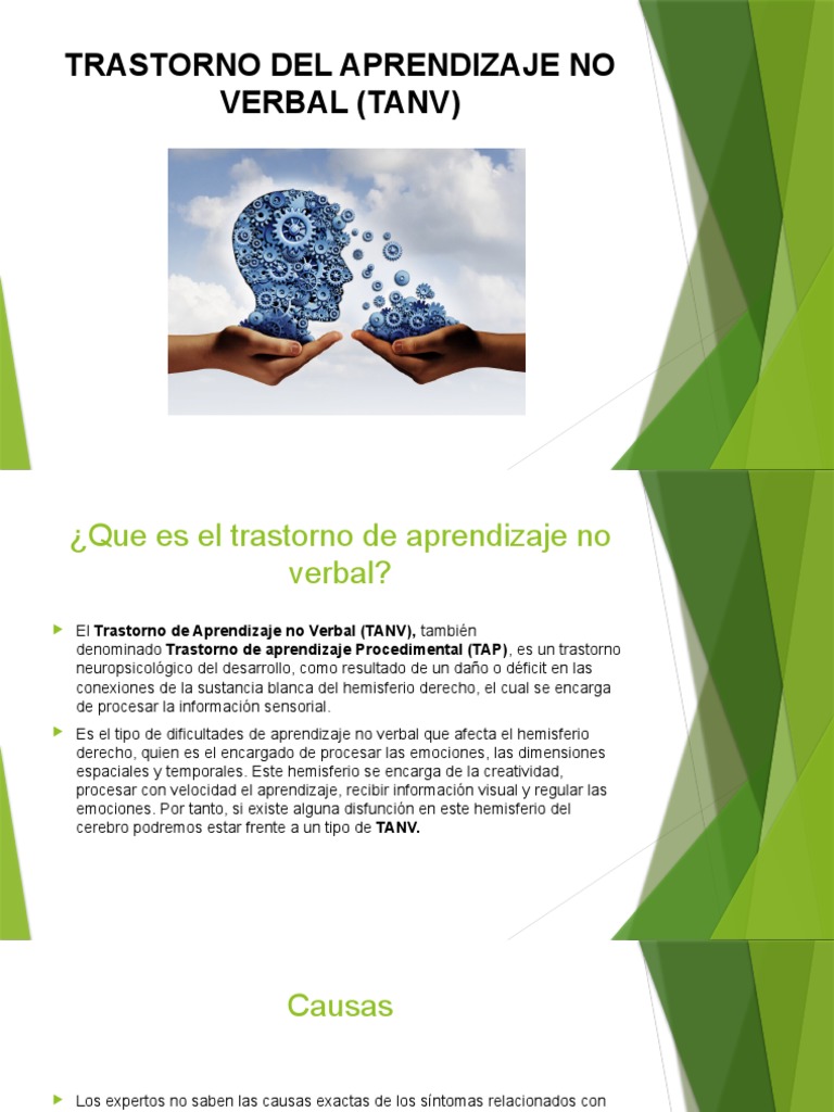 Trastorno Del Aprendizaje No Verbal (Tanv) | PDF | Hemisferio cerebral | Síndrome de Asperger