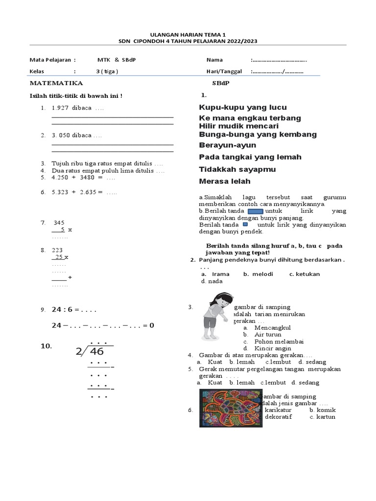 Soal MTK 7 SBDP | PDF
