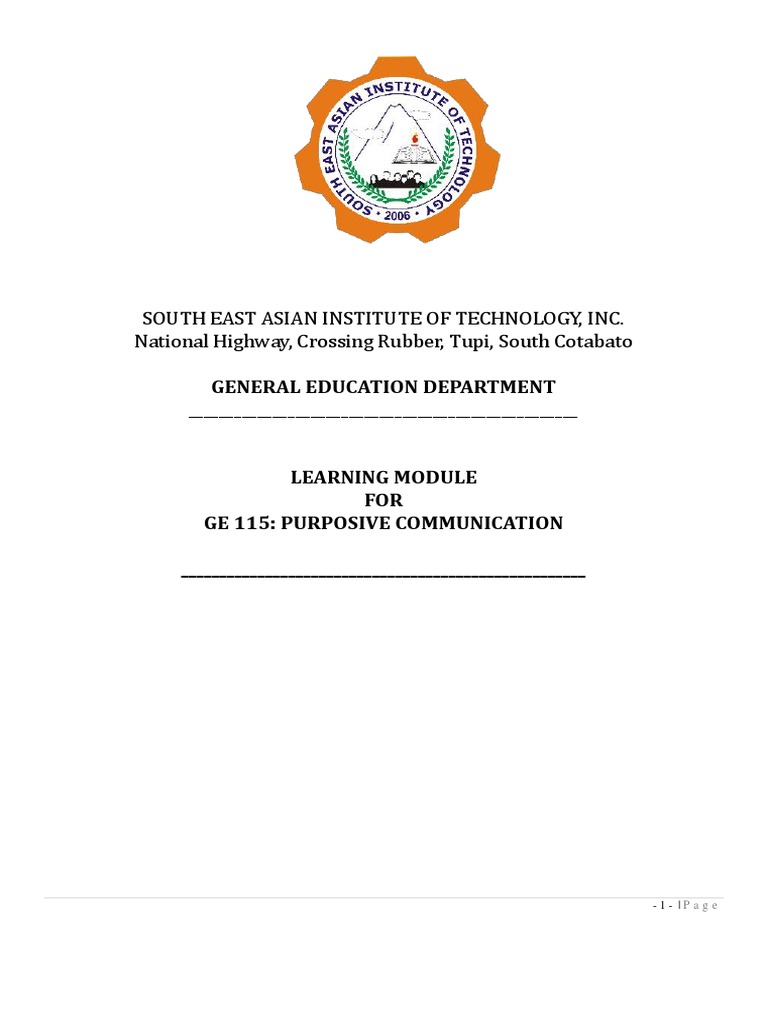 Week 2 Purposive Communication | PDF | Communication | Psychology