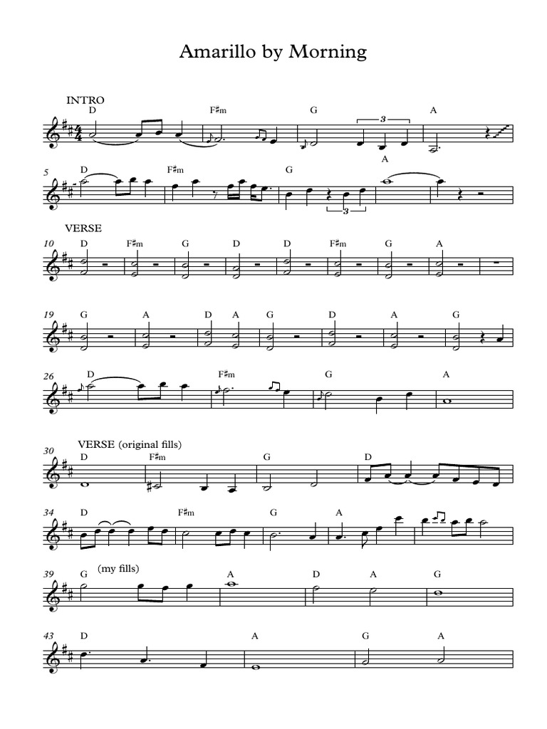 Amarillo by Morning - Full Score | PDF