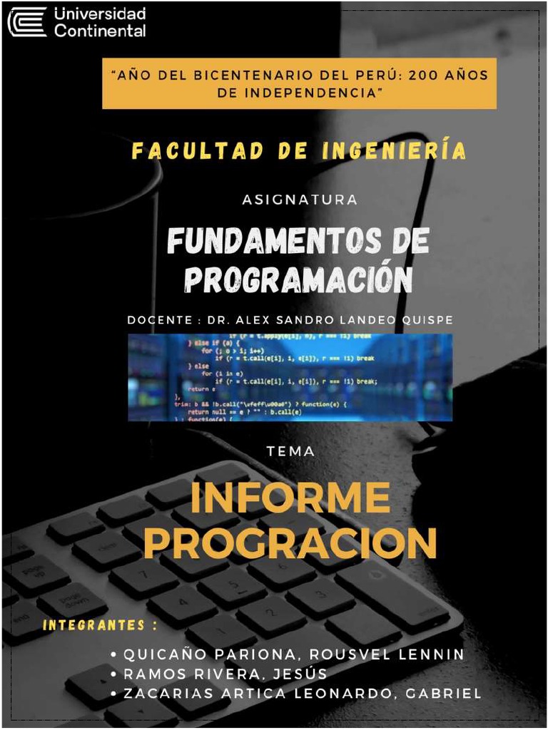 Informe Fundamentos de Programación | PDF