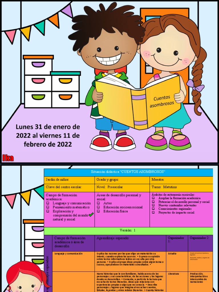 Plan Cuentos Asombrosos | PDF | Educación de la primera infancia ...