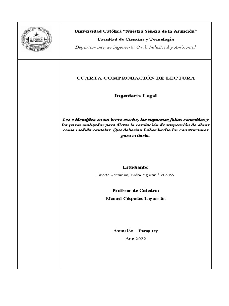 Cuarta Comprobación de Lectura | PDF | Gobierno | Justicia