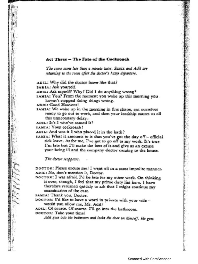 Fate of A Cockroach - Act 3 | PDF