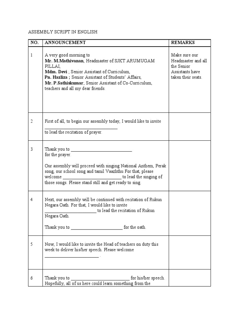 Assembly Script in English | PDF