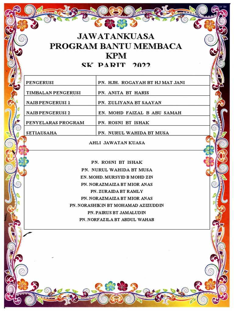 Organisasi Program Bantu Membaca KPM SKP 2022 | PDF