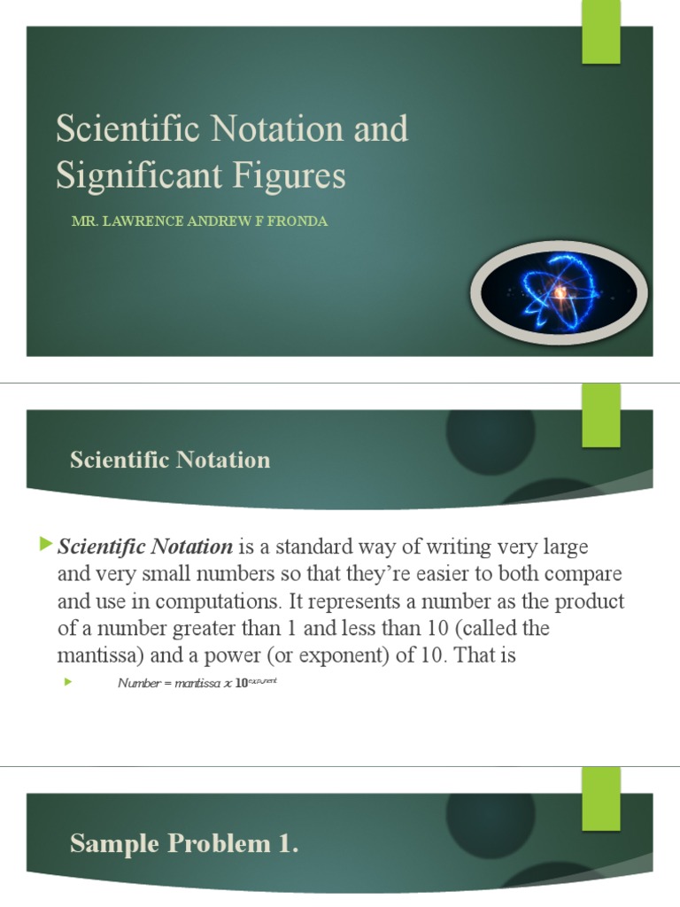 Scientific Notation & Sig Figs Guide | PDF | Significant Figures ...