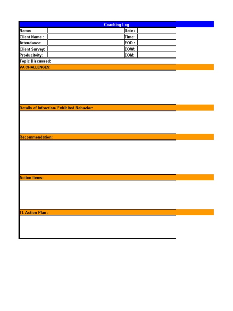 Coaching Template 4 | PDF