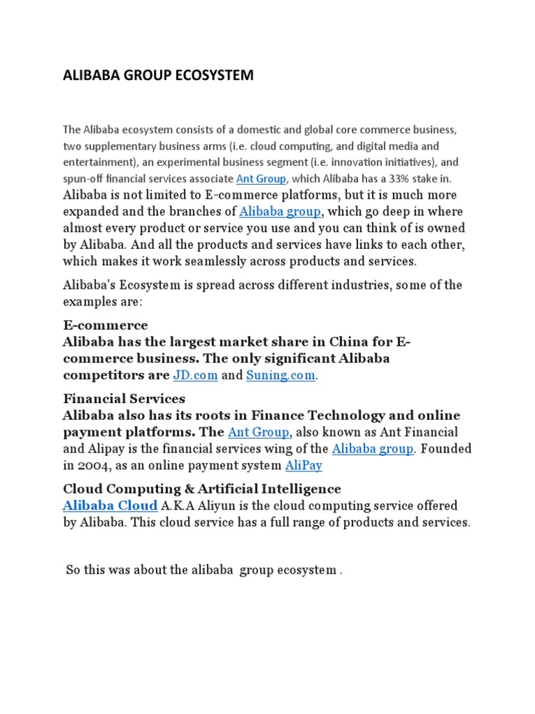 Alibaba Group Ecosystem PPT Notes | PDF | Finance & Money Management ...