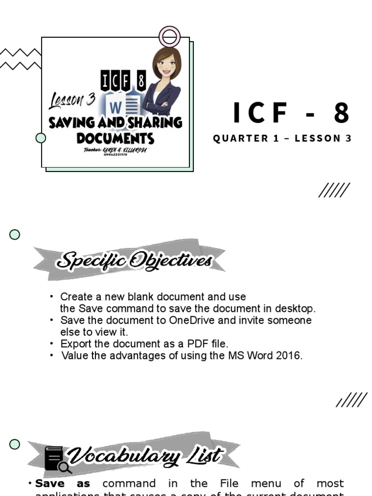 ICF - 8-Lesson 3 | PDF | Computer File | Microsoft Word