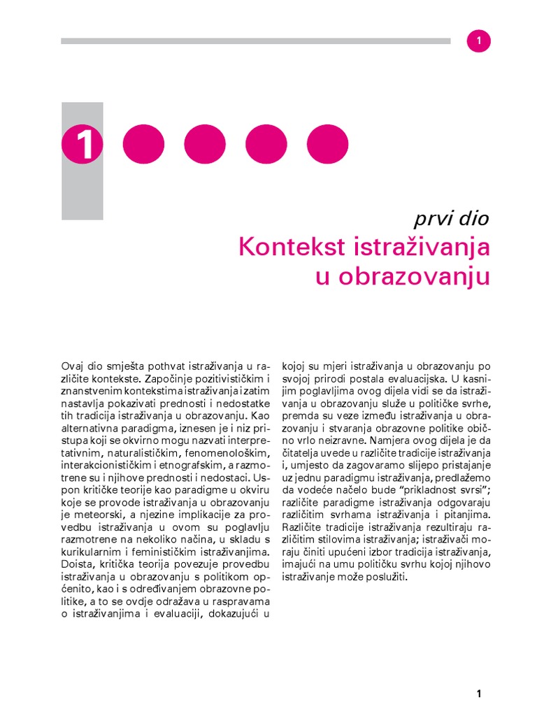Metode Istrazivanja U Obrazovanju - Poglavlje 1 | PDF