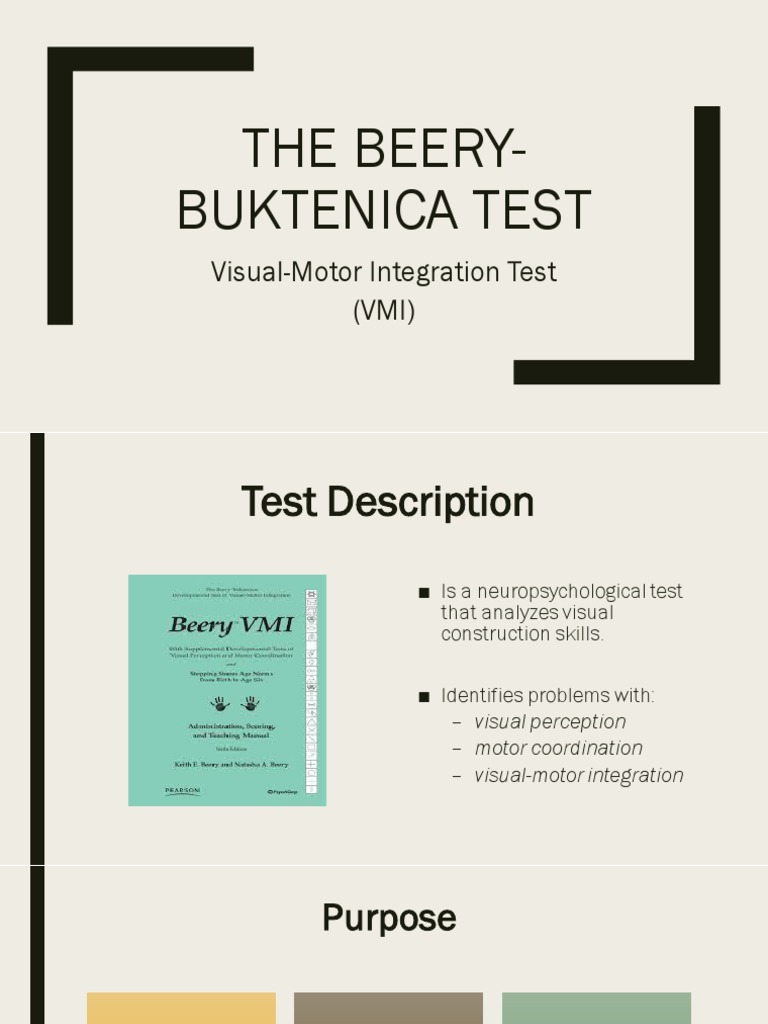 Beery-Buktenica VMI Test Overview | PDF | Business | Finance & Money ...