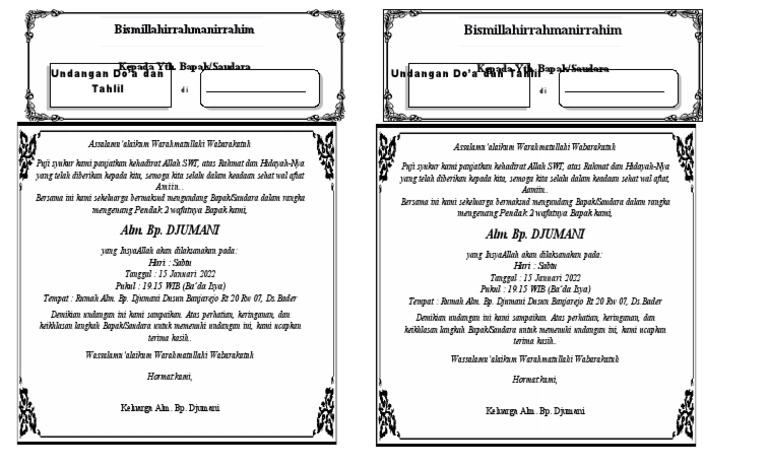 Undangan Pendak 2 | PDF