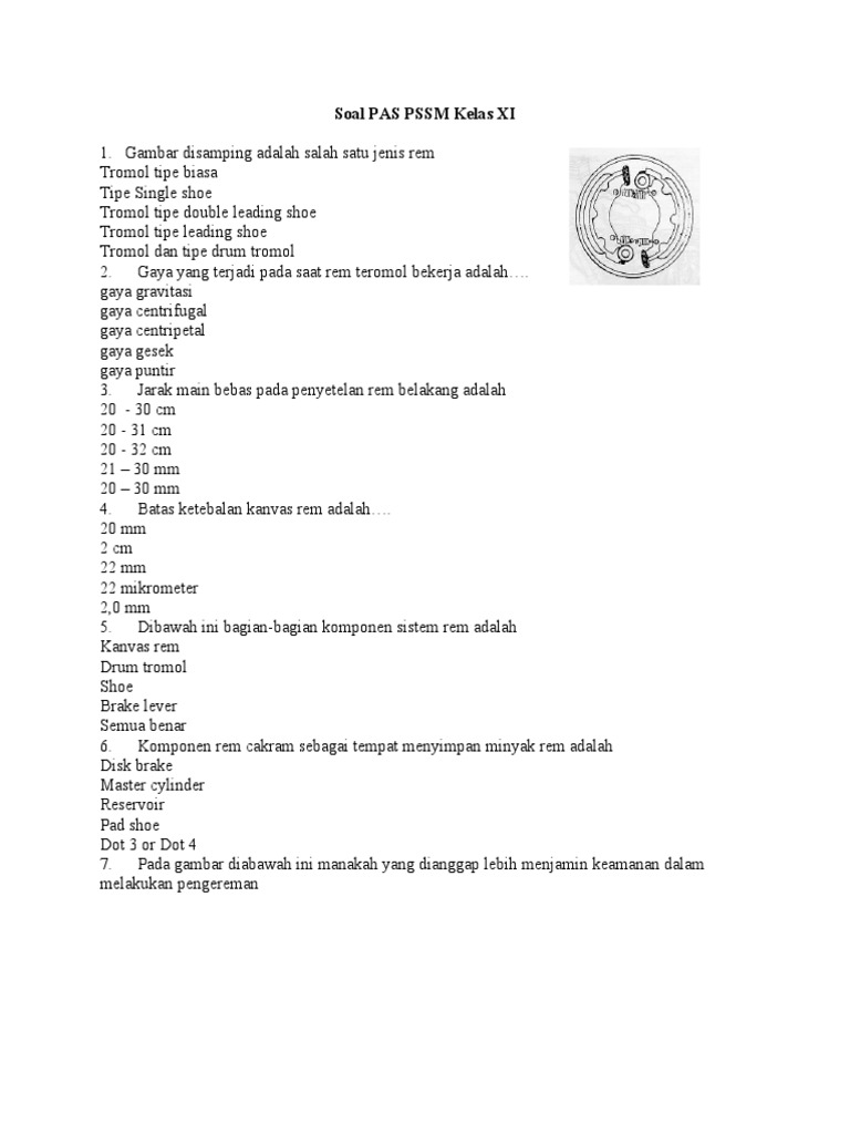 Soal PAS PSSM Kelas XI | PDF