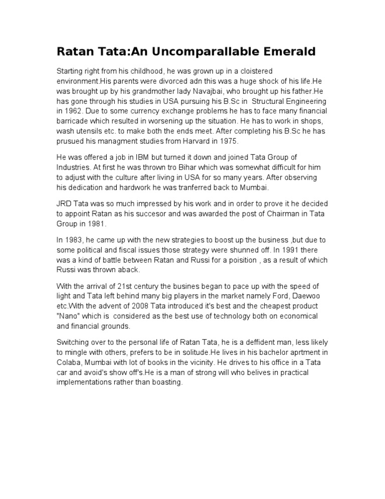 Ratan Tata | PDF