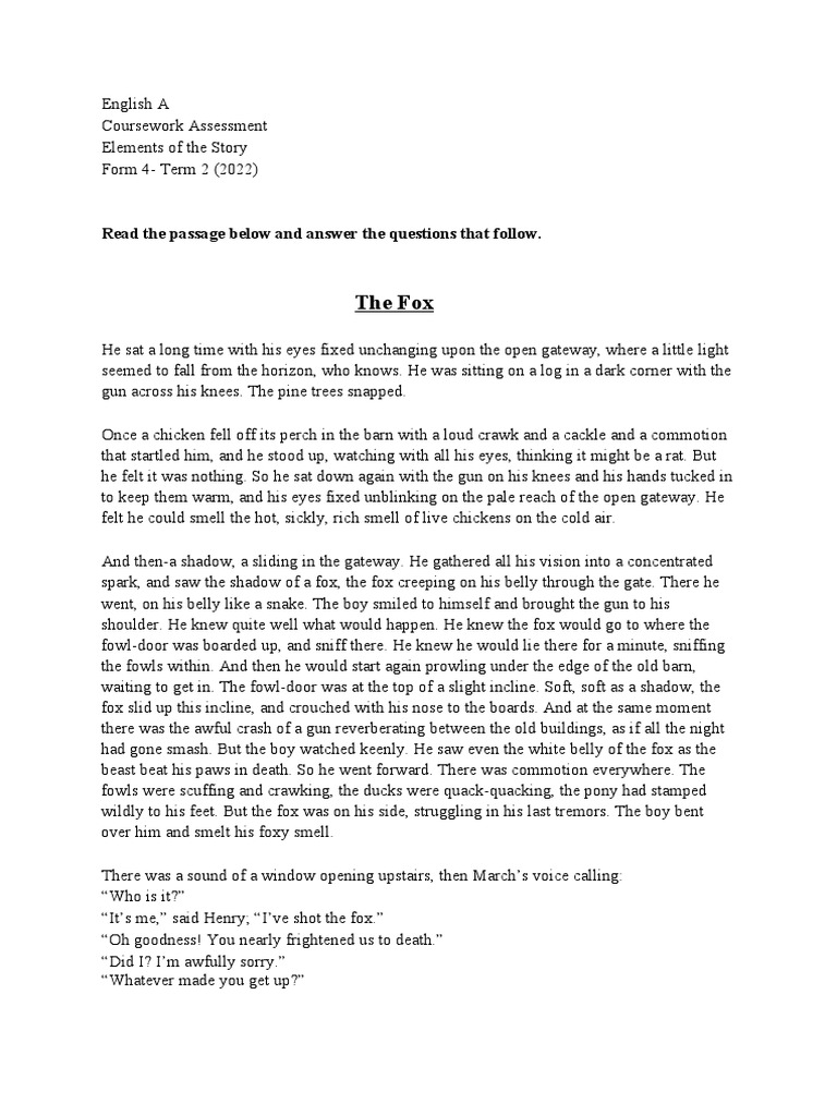 English A - F4 CW | PDF