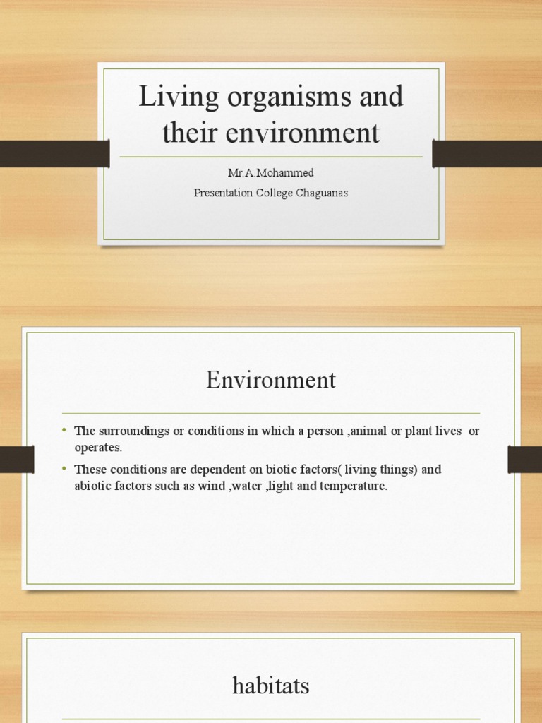 Living Organisms and Their Environment | PDF | Habitat | Pond