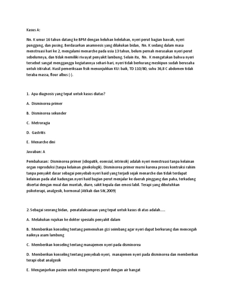 Contoh Soal Uji Kompetensi Bidan | PDF