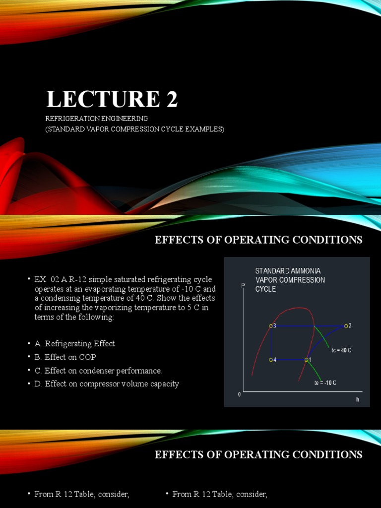 Lecture 2 (Standard Vapor Compression Cycle Examples) (Discussed) | PDF ...