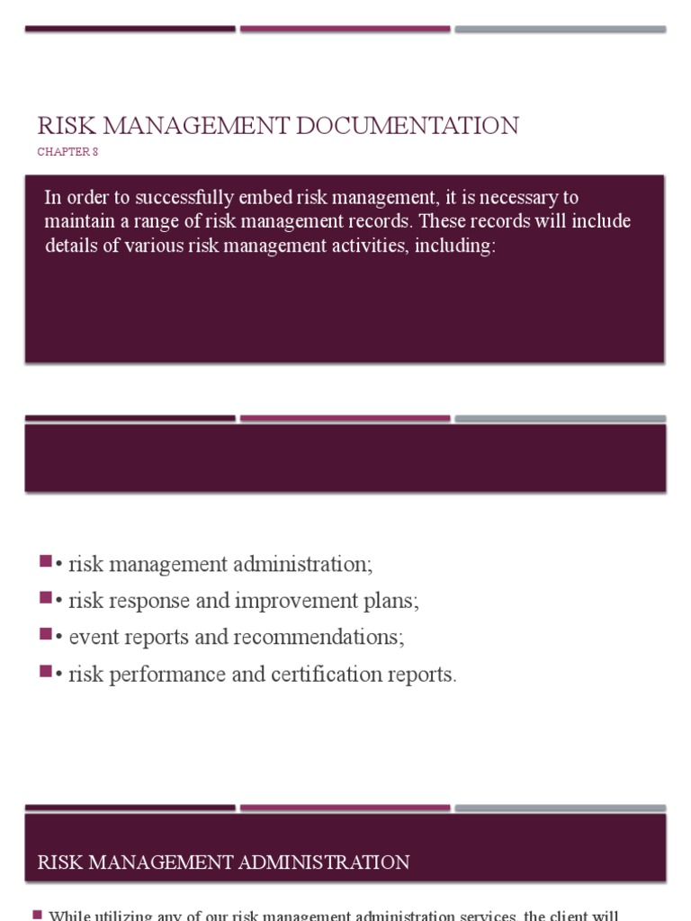 CHAPTER 8 Risk Management Documentation | PDF | Business | Finance ...