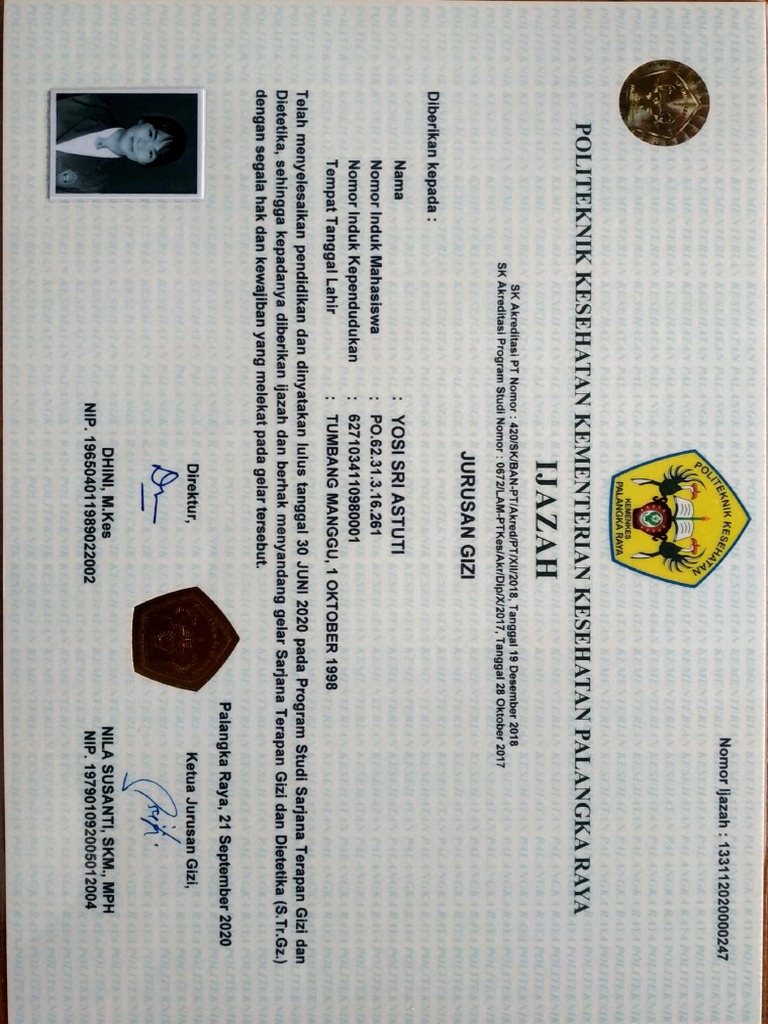 Ijazah Gizi | PDF