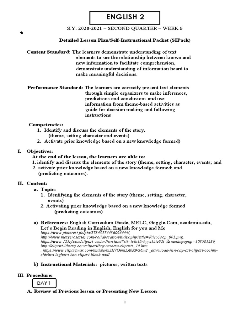 English-2-Quarter 2-Week 6-QARODEL | PDF | Learning | Reading Comprehension