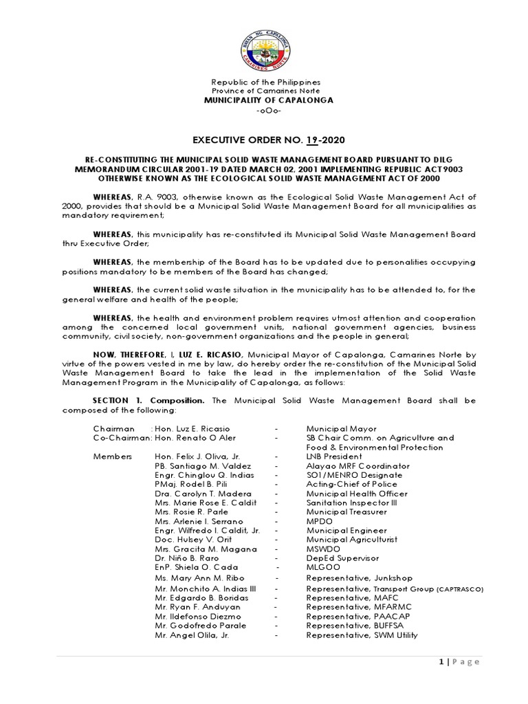 EO SWMB Capalonga | PDF