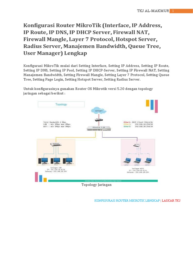 Konfigurasi Router Mikrotik Lengkap | PDF