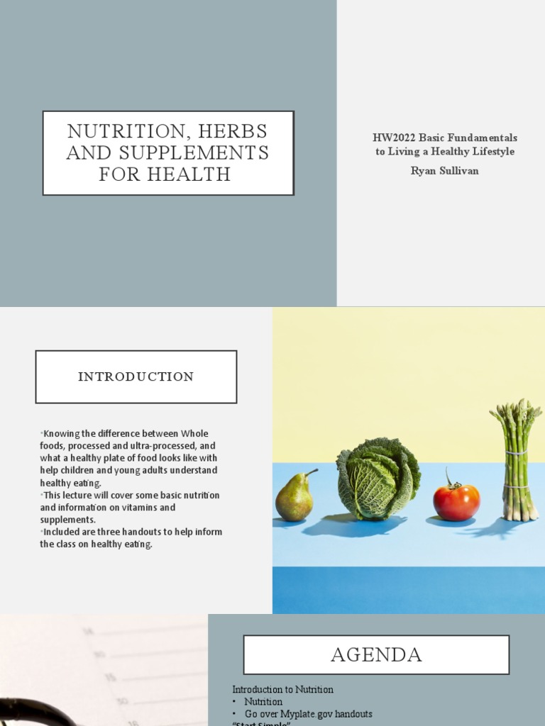 MyPlate Nutrition Basics and Supplements | PDF | Foods | Dietary ...