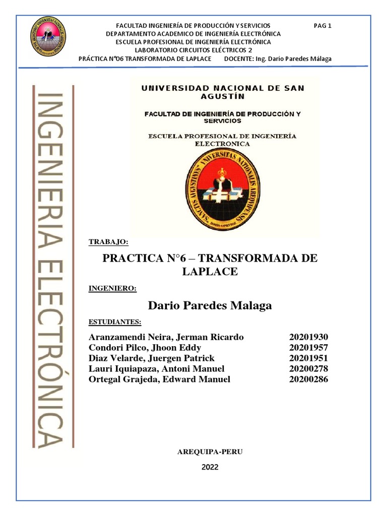 Práctica - 06 TRANSFORMADA DE LAPLACE Uwu | PDF