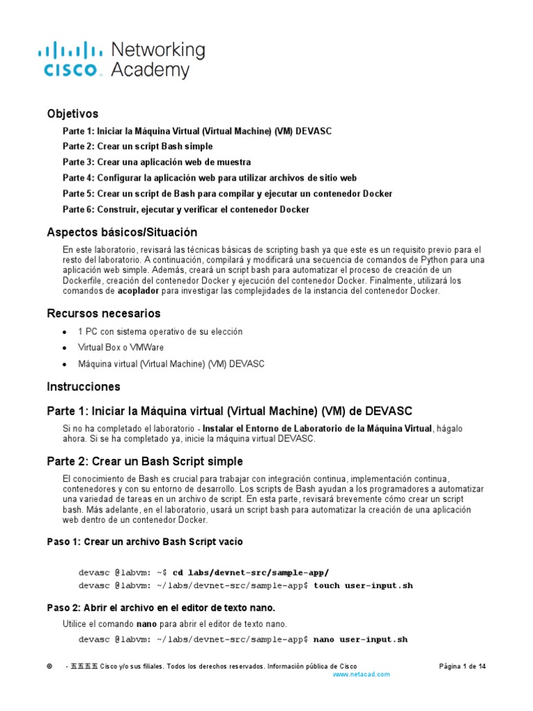 6.2.7 Lab - Build A Sample Web App in A Docker Container | PDF | Red mundial | Internet y web