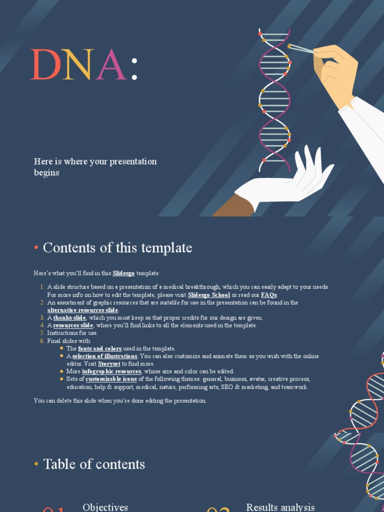 DNA - The Human Body Recipe by Slidesgo | PDF | Science & Mathematics