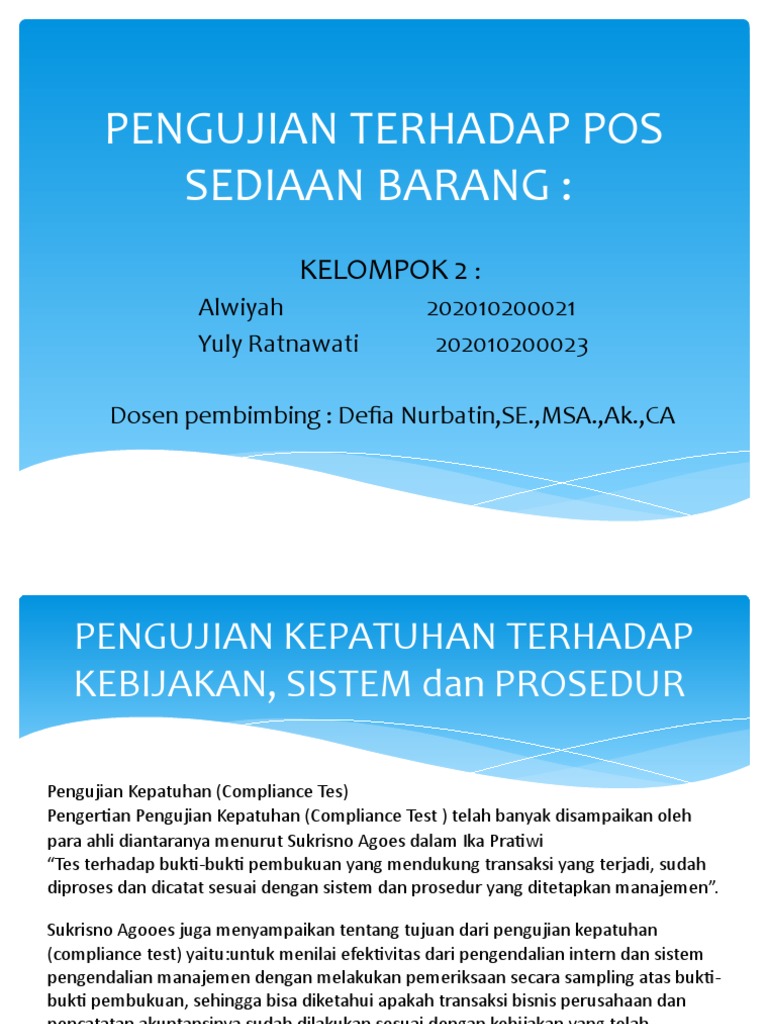 Kel. 2 Pengujian Terhadap Pos Sediaan Barang | PDF