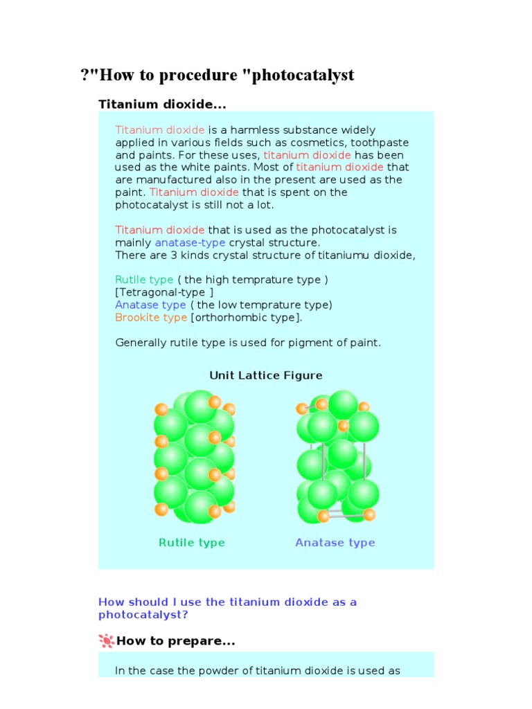 How To Procedure | PDF | Titanium Dioxide | Titanium