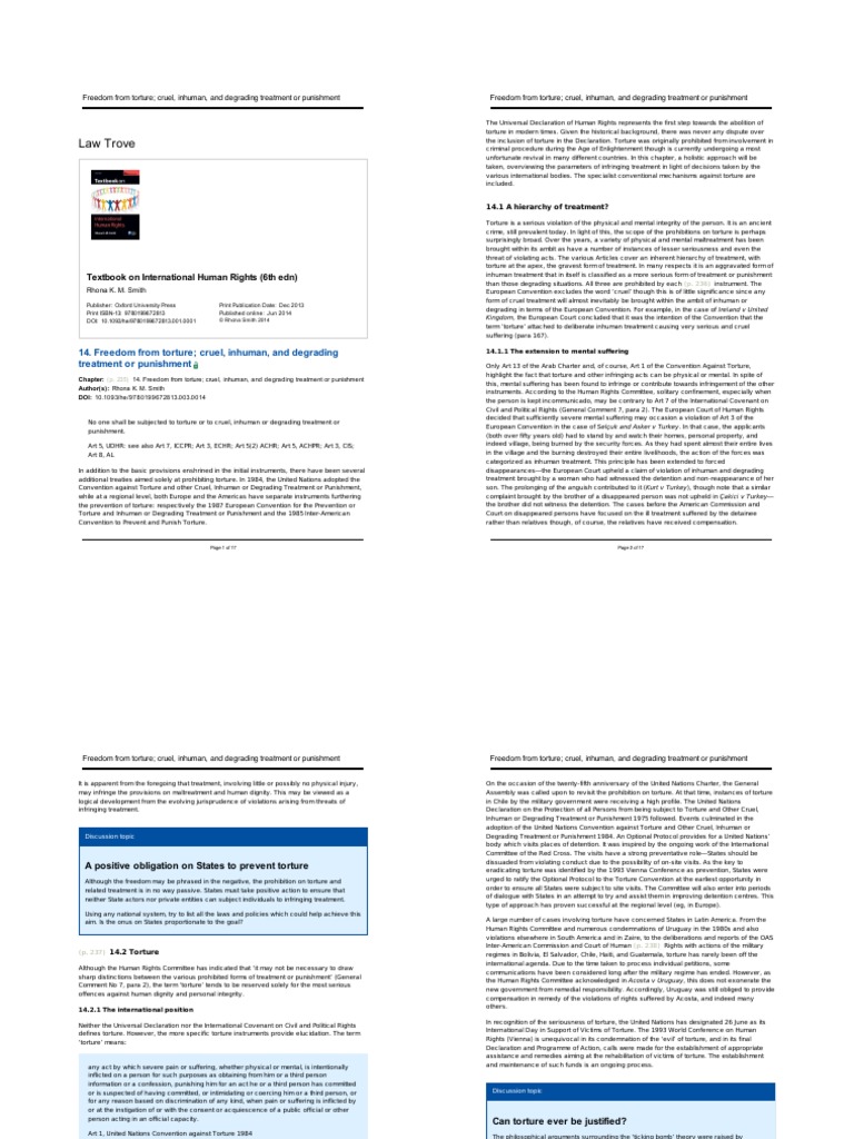 Textbook On International Human Rights by Rhona Smith | PDF