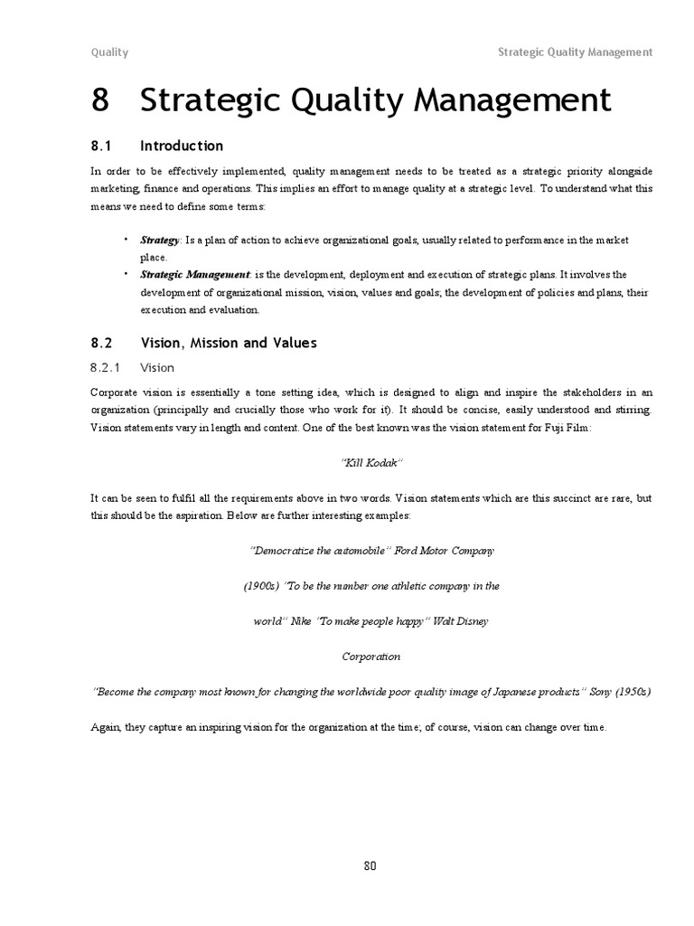 Strategic Quality Management | PDF | Quality Management | Strategic ...