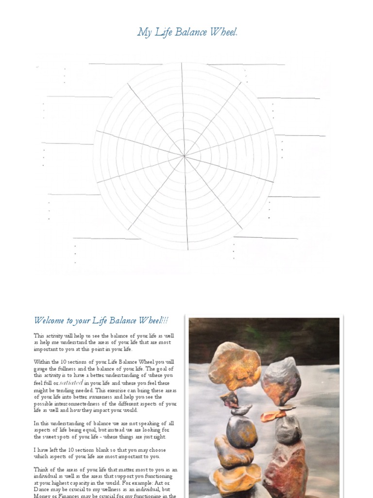 Life Balance Wheel With Instructions | PDF | Psychology | Psychological ...