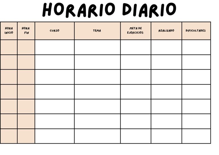 Horario Diario | PDF