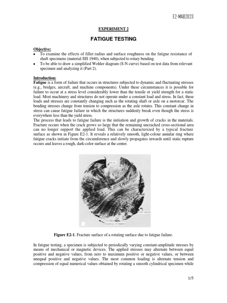 Fatigue Testing: Experiment 2 | PDF | Fatigue (Material) | Fracture