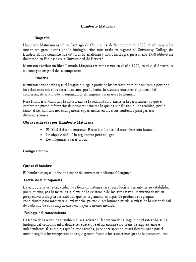 Humberto Maturana | PDF
