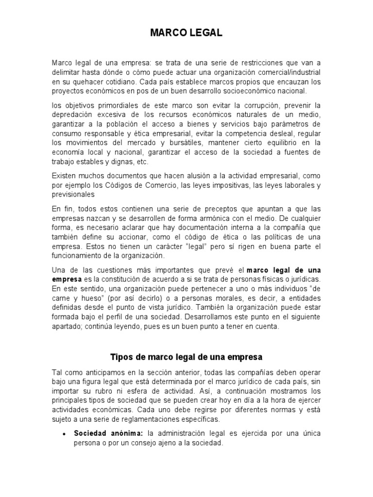 Marco Legal | PDF | Business | Justicia