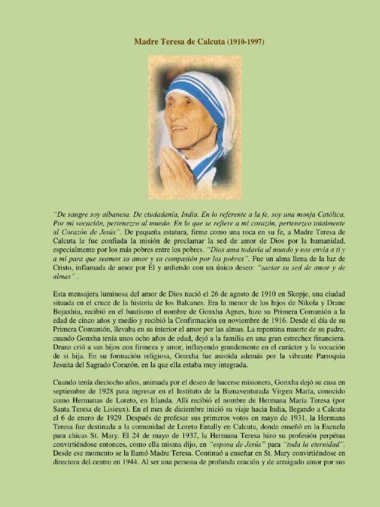 Madre Teresa de Calcuta 1400585 | PDF