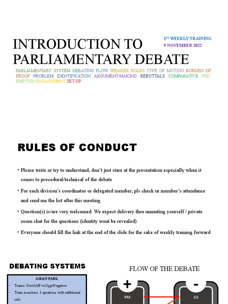 Introduction To Parliamentary Debate | PDF | Public Sphere | Communication