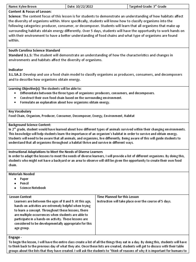 5e Science Lesson Plan | PDF | Self-Improvement | Science & Mathematics