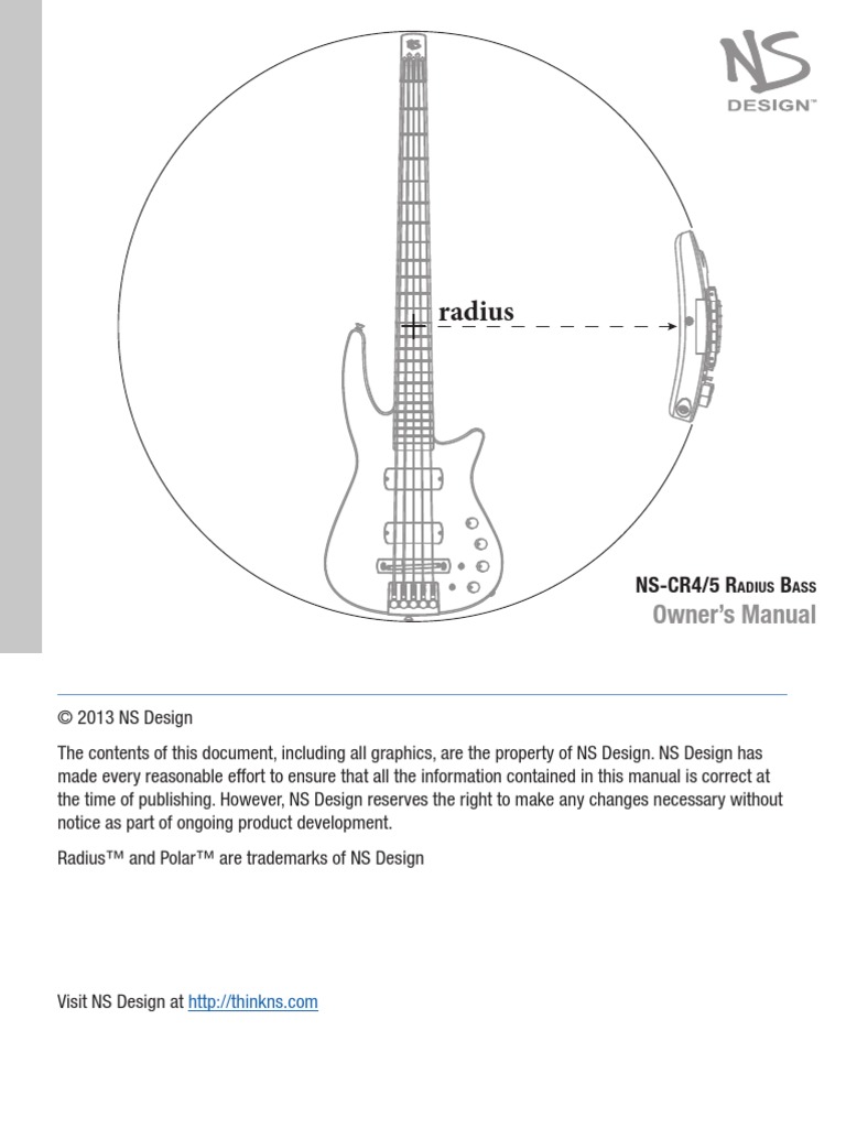 NS CR Radius Bass Guitar Owners Manual | PDF | Guitars | Bass Guitar