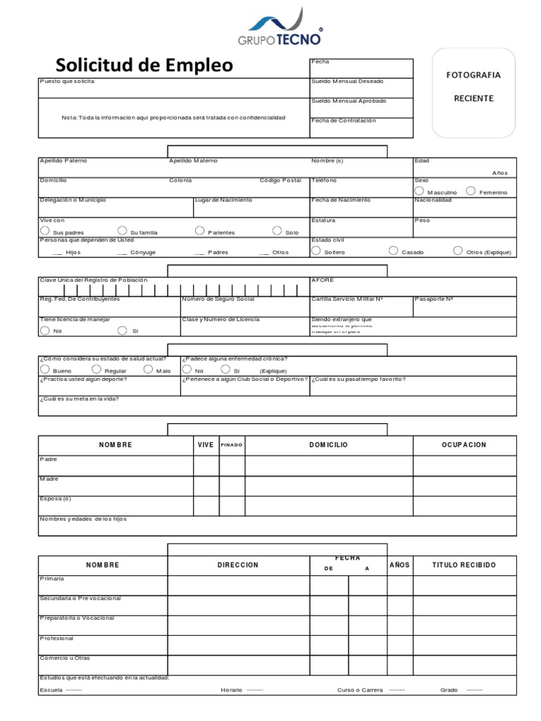Solicitud de Empleo | PDF
