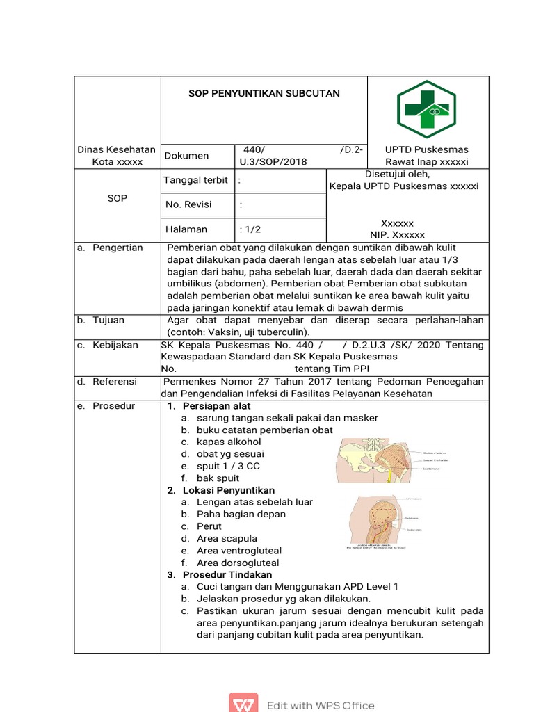 Sop Penyuntikan SC | PDF