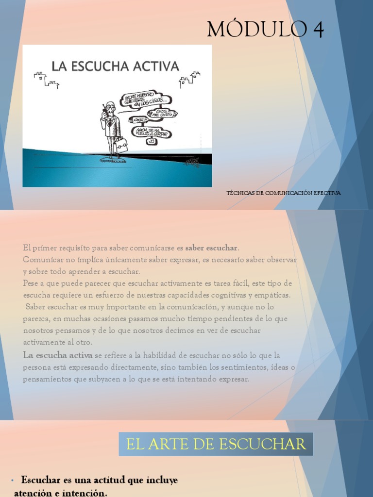 La Escucha Activa | PDF | Comunicación | Comunicación no verbal